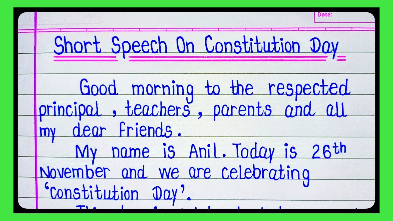 Short speech on Constitution Day/Speech on Constitution Day ...