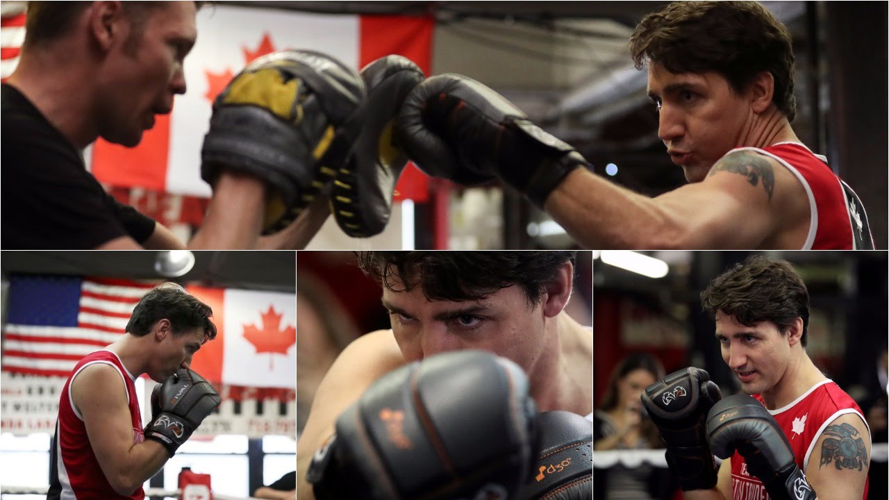 Justin Trudeau steps into the boxing ring in New York - YouTube