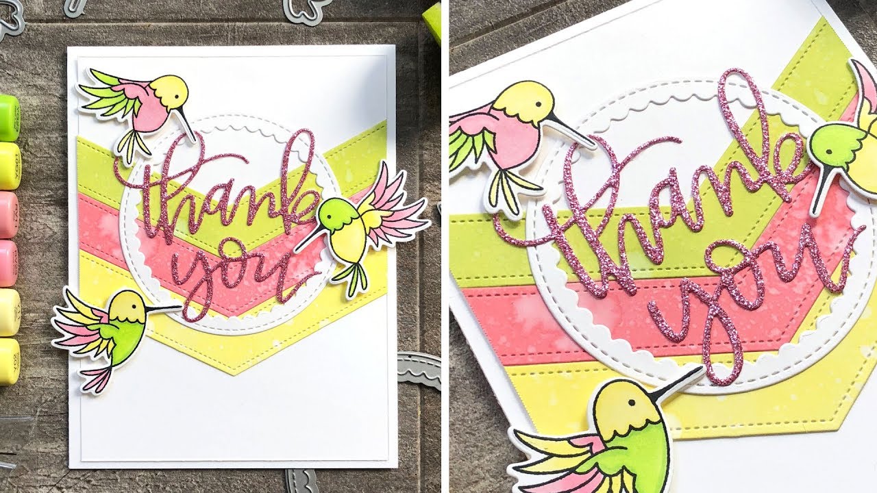 Hummingbird Thank You Card by Pretty Pink Posh - YouTube