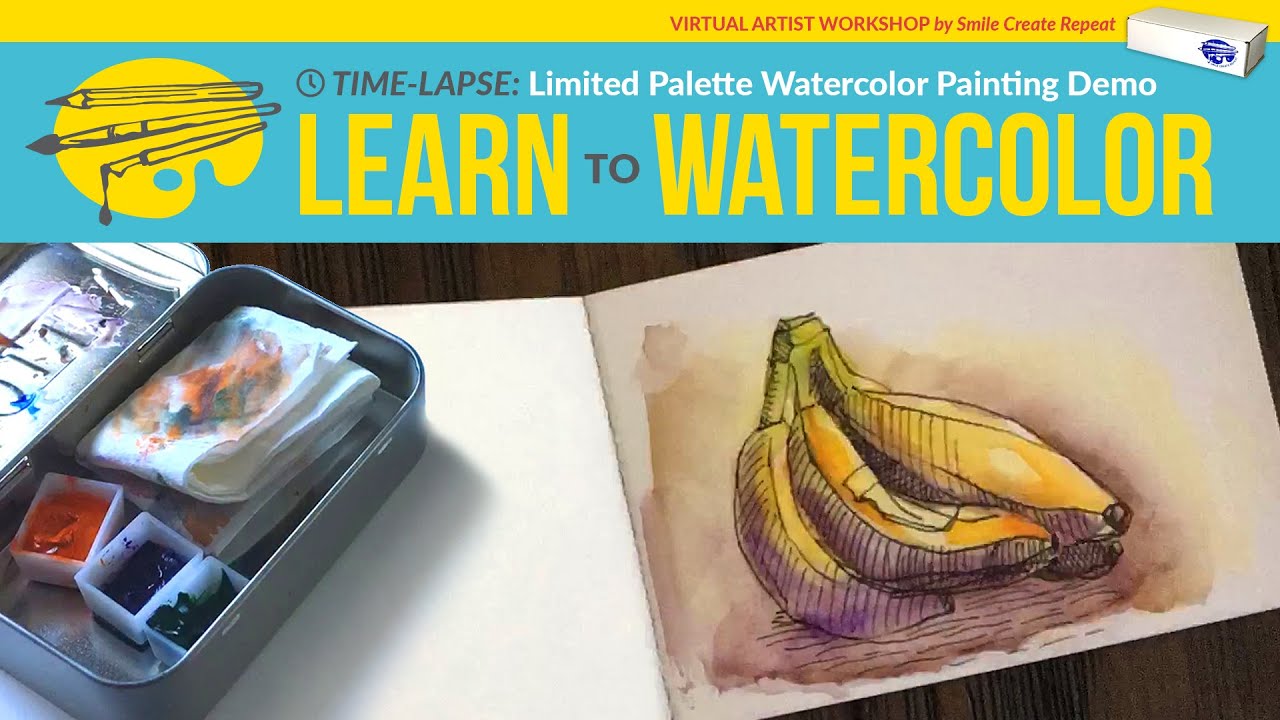 Easy WATERCOLOR PAINTING with a LIMITED PALETTE Time-lapse. Learn Watercolor | Smile Create ...