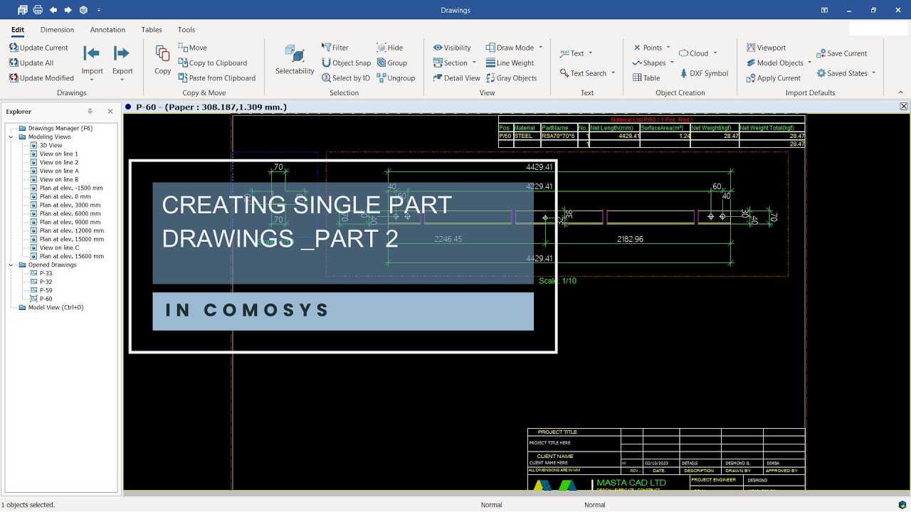 Creating Single Part Drawings for Elevated Water Tank Tower Detailing ...