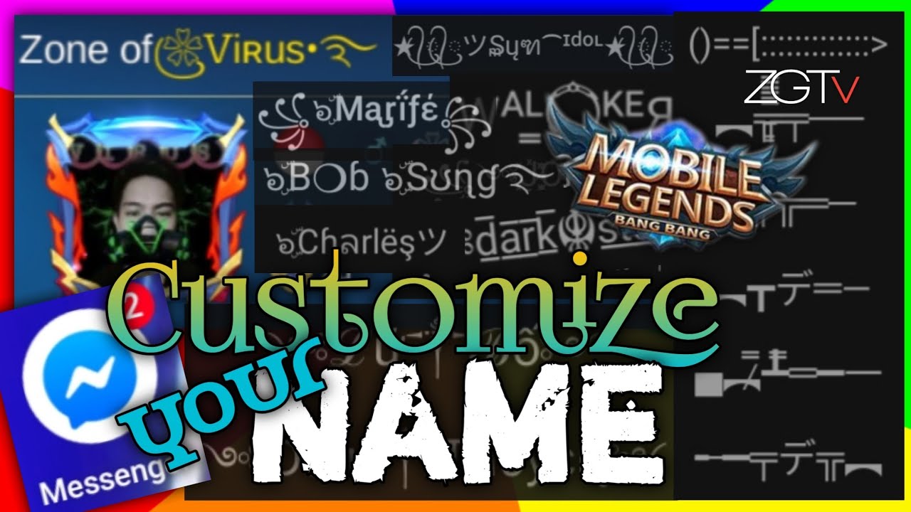 HOW TO MAKE NAME SYMBOLS IN ML AND MESSENGER | ZGTv | Mobile Legends ...