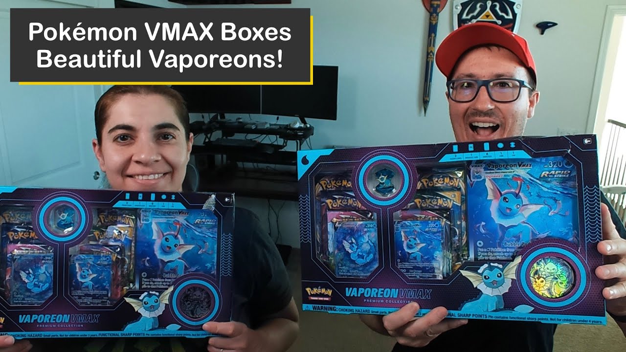 Beautiful Pokémon Vaporeon VMAX TCG Promo Boxes - YouTube