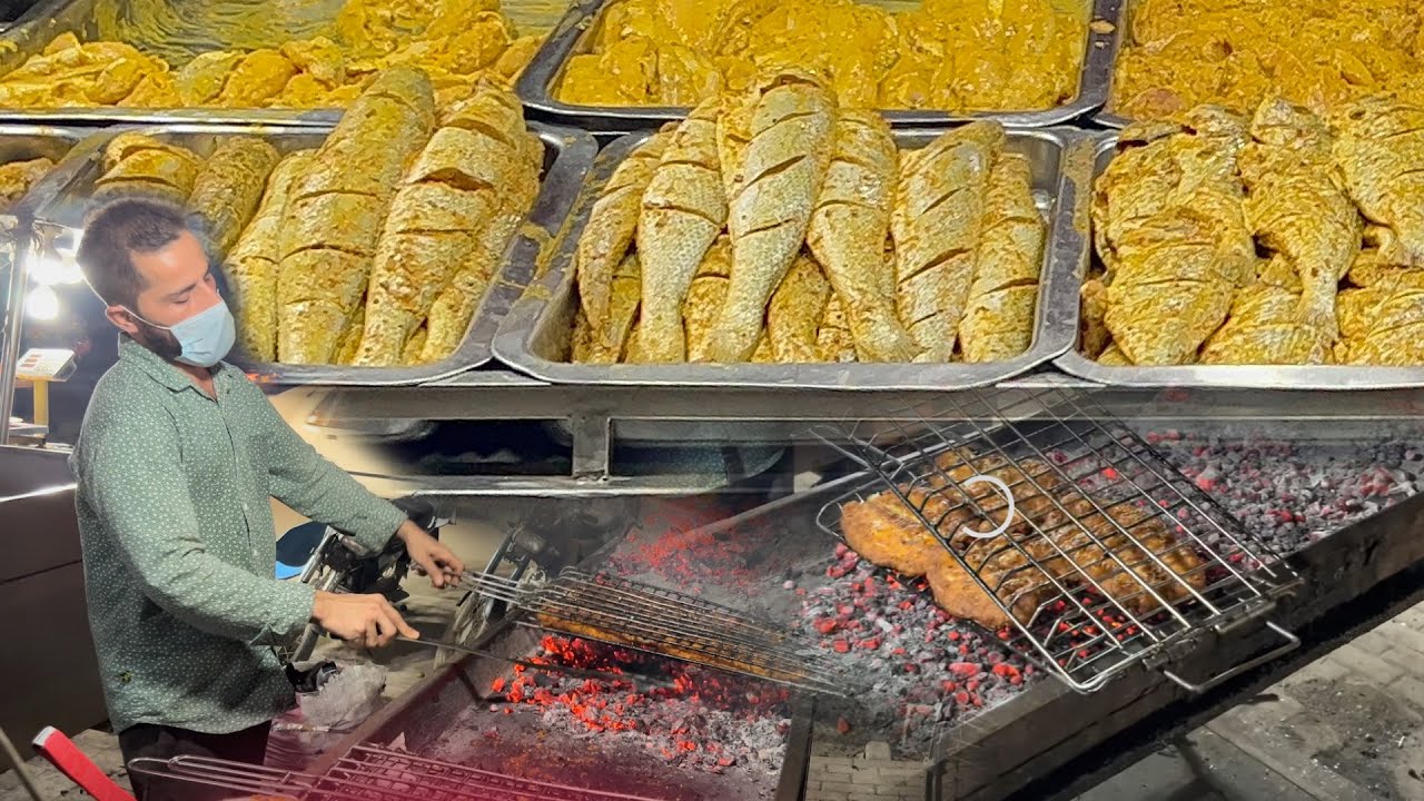 Spicy Grilled Fish | Street Food Fish Fry | Pakistan Biggest Seafood ...