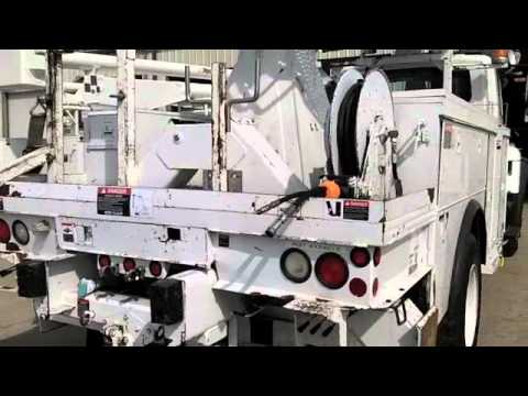 Altec DM47-TR Digger Derrick Truck- Closeup of Cab & Body - YouTube