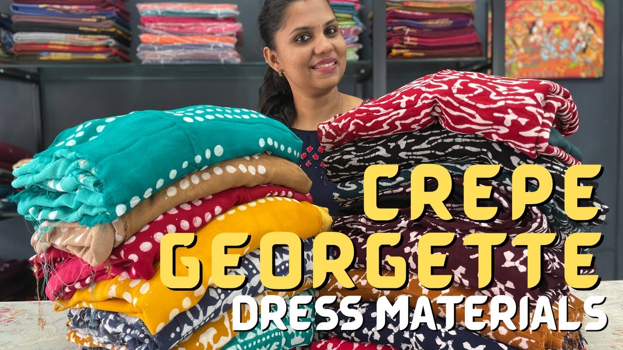 Crepe Georgette Dress Materials - YouTube