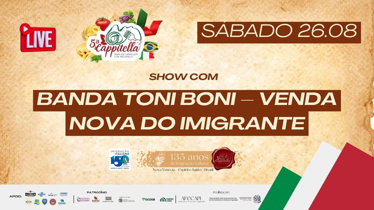 SHOW BANDA TONI BONI DE VENDA NOVA DO IMIGRANTE - FESTA DA CAPPITELLA ...