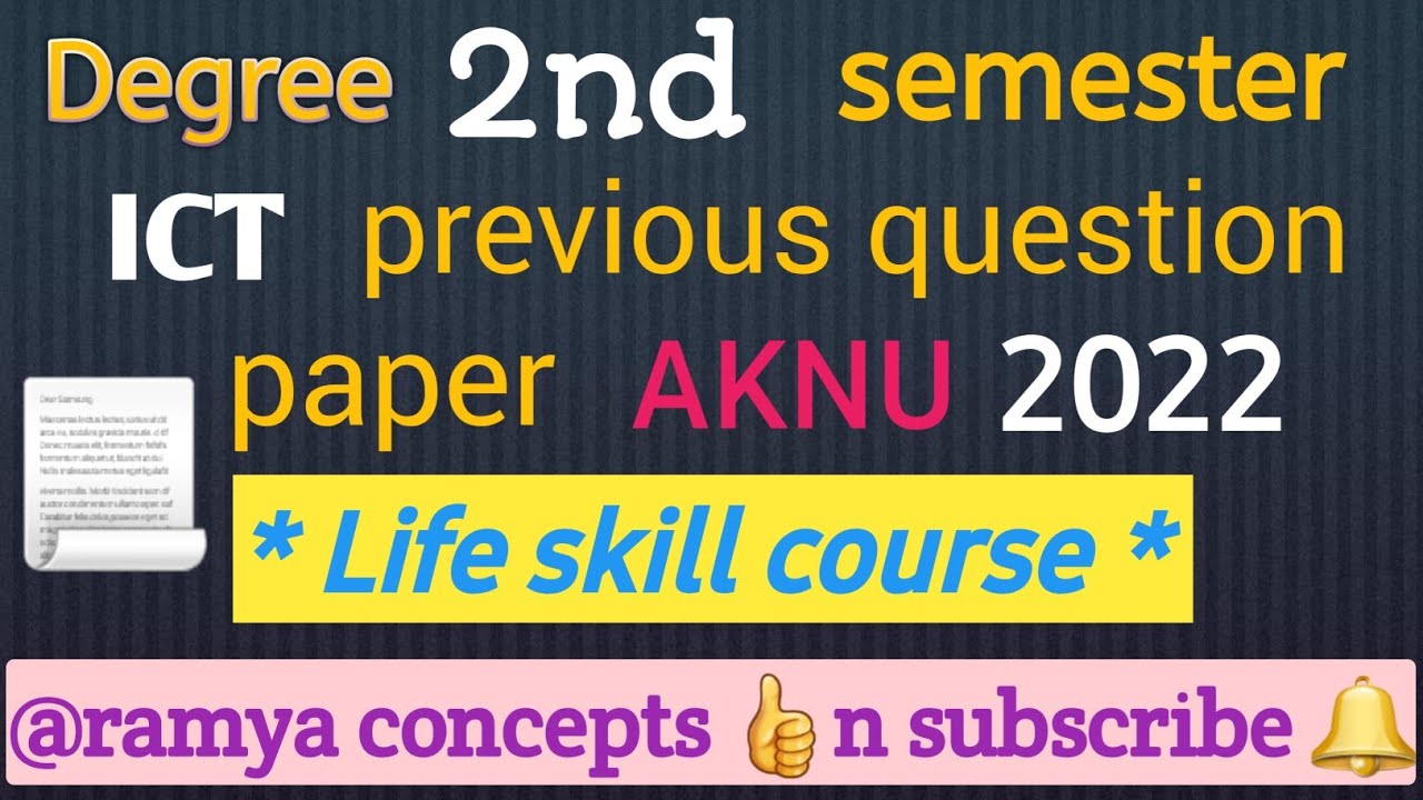 degree 2nd semester ICT (Information and Communication Technology ...