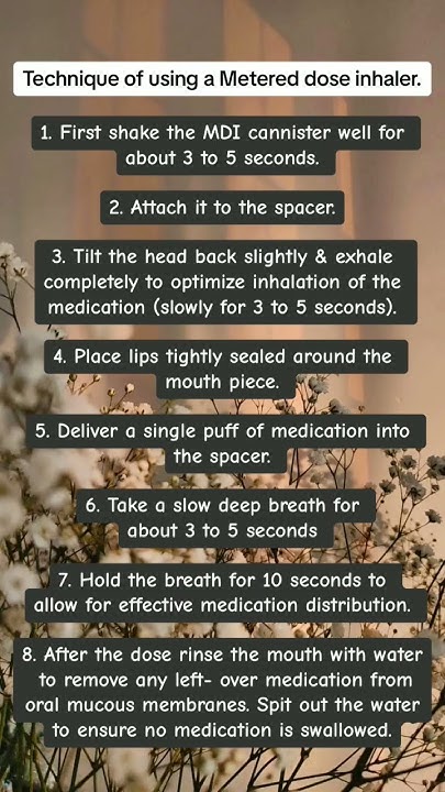 How to use Metered Dose Inhaler / MDI technique / MDI Steps / Steps of ...