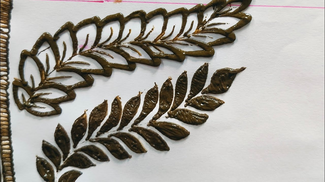 new beautiful leaf 🌿 mehandi design/ #leaf mehandi design / easy and ...