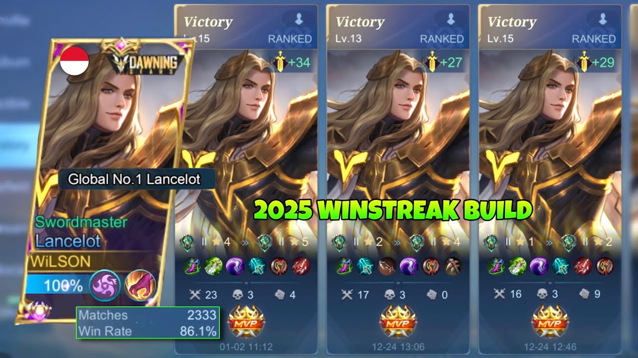 TUTORIAL : HOW TO WIN EVERYGAME USING LANCELOT IN SOLO RANK!! (NEW ...