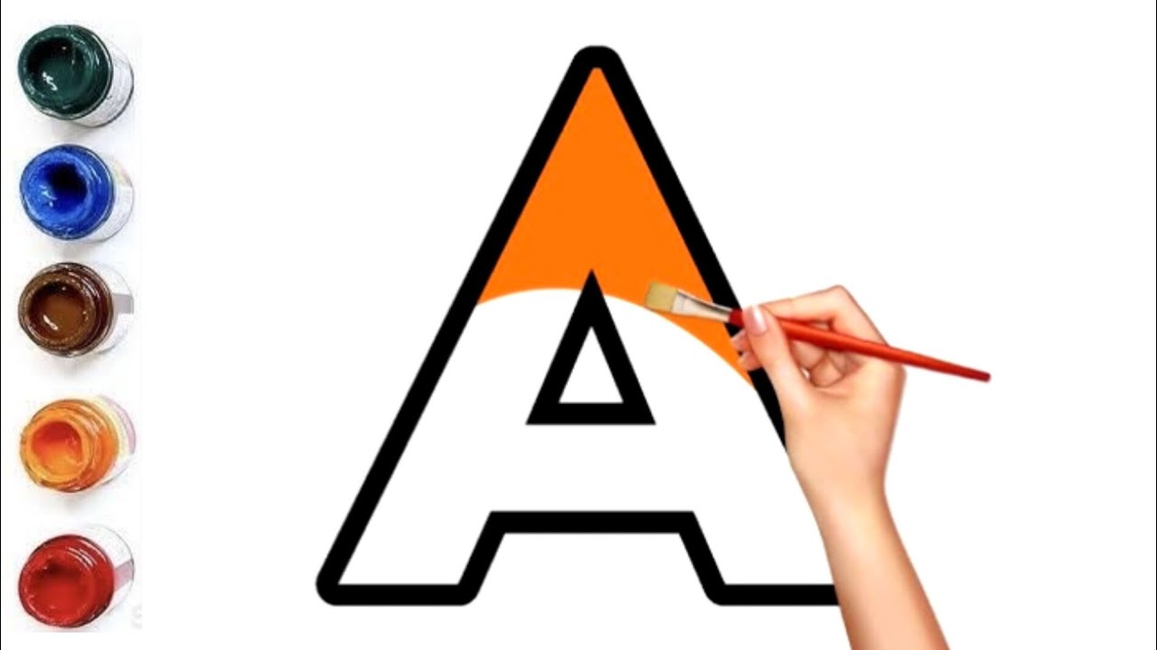 How To Learn Draw and Paint Alphabet Capital Letters ABCDEFGH For Kids ...