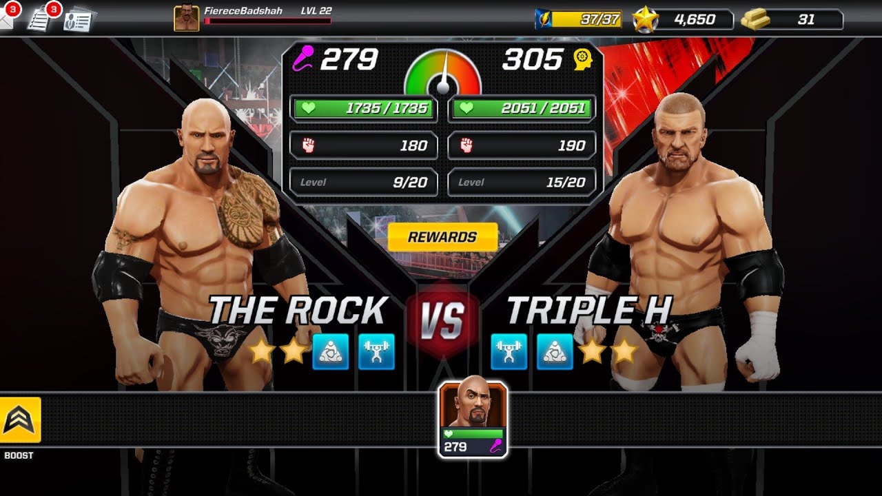ROCK BOTTOM BY THE ROCK/NECK TO NECK FIGHT/THE ROCK VS TRIPLE H/WWE ...