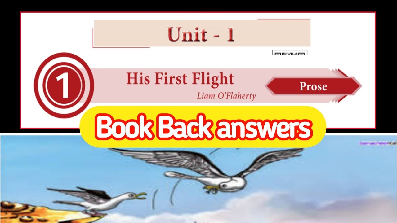 10th English | unit-1 (prose) | His First Flight | Book back answer ...
