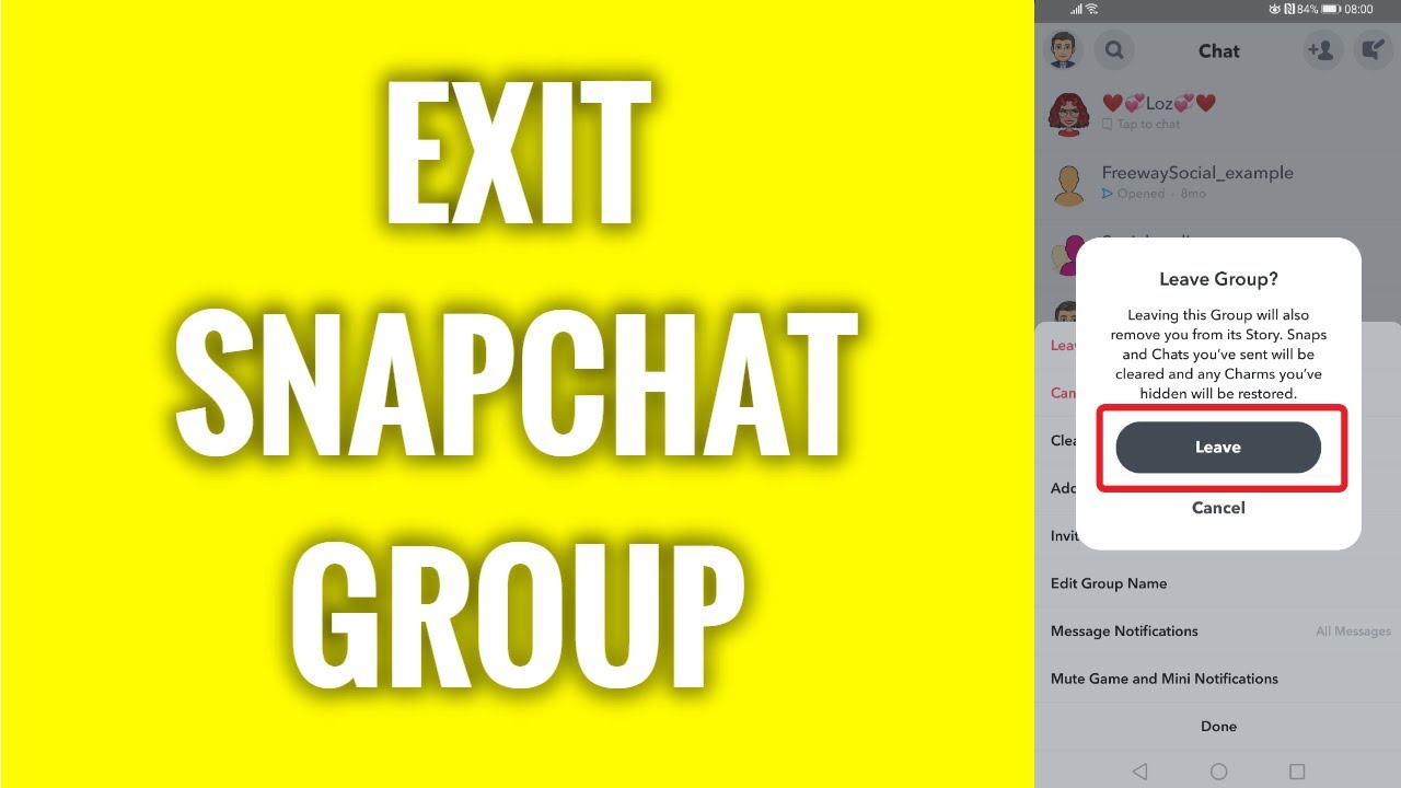 How To Exit Snapchat Group - YouTube