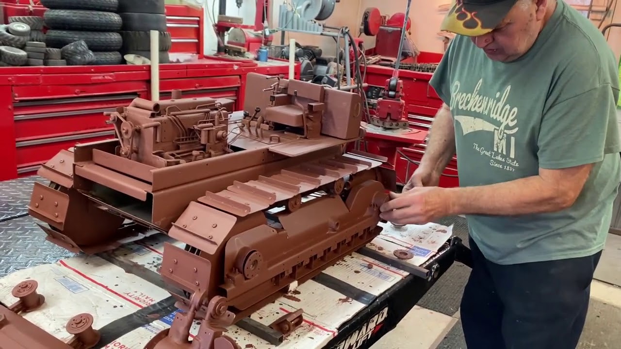 Steel welded CAT D-9 DOZER. PRIMED parts, blade, roof, cowling. Don ...