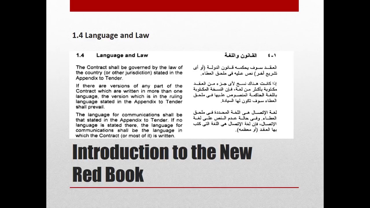 Clause 1 FIDIC Red book - YouTube