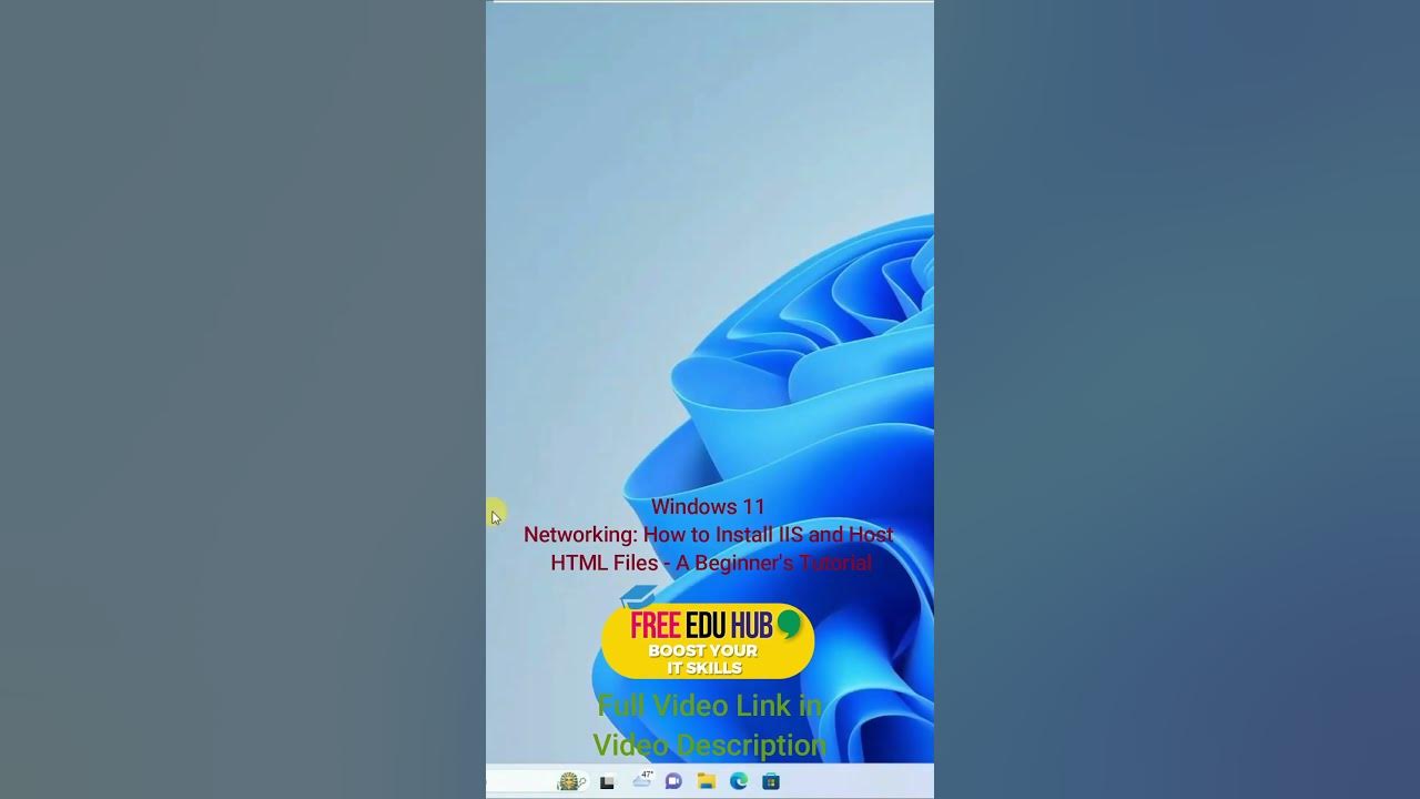 Windows 11 Networking: How to Install IIS - A Beginner's Tutorial #freeeducation #shortsvideo ...