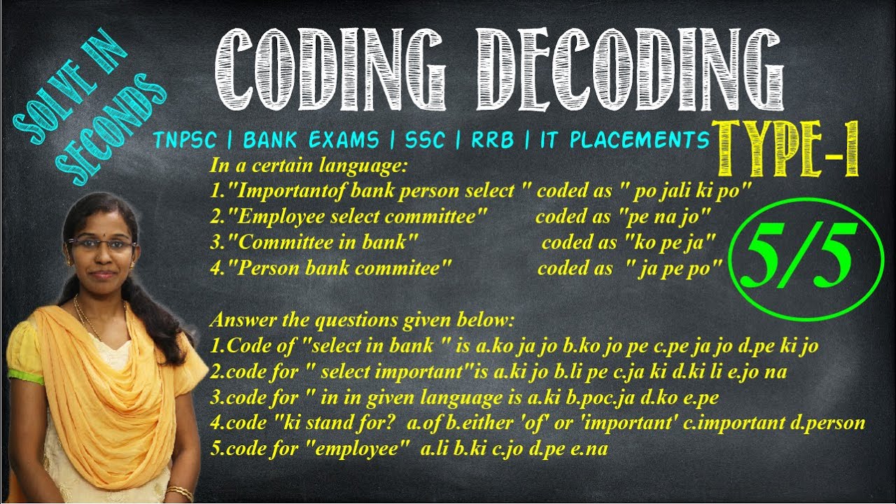 Coding Decoding New Pattern Latest Bank Examsrrbssctnpsccampus Placement Youtube