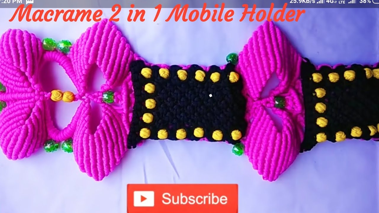 Macrame New Design 2 in 1 Mobile Holder Tiutorial !! Full HD Part - YouTube