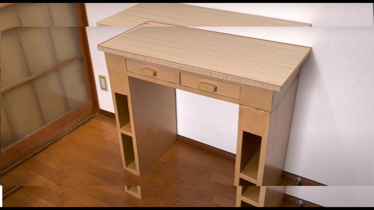 DIY Cardboard Study Desk - how to make a Cardboard Study Desk - YouTube