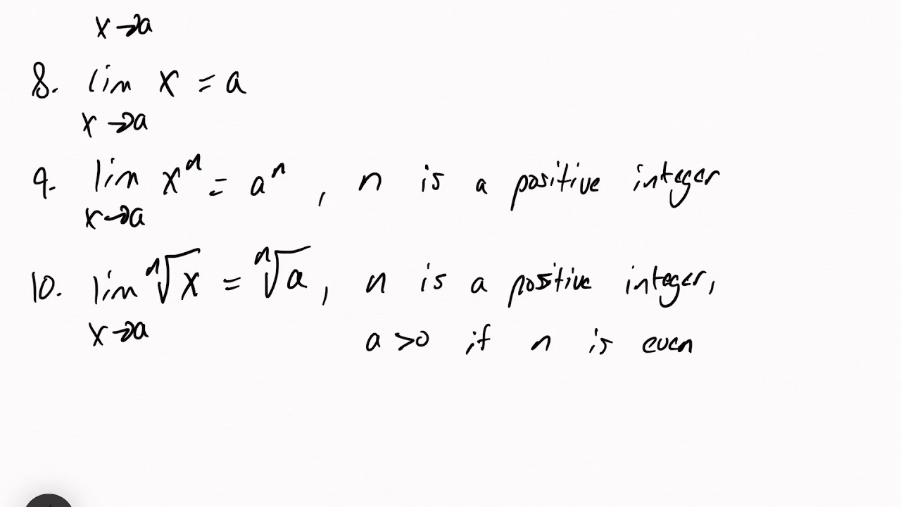 Section 2 3 Calculating Limits Using Limit Laws Youtube