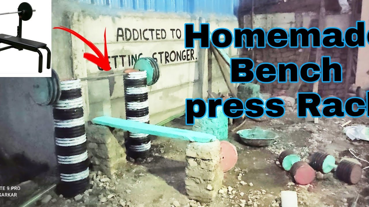 Homemade Bench press Rack - YouTube