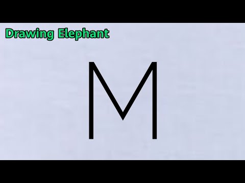 How to draw Easy Elephant from letter M | Letter Drawing