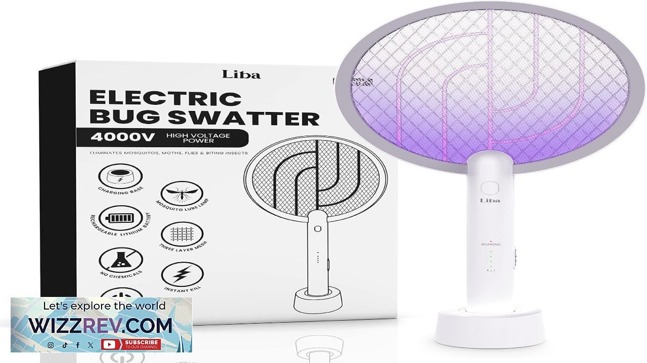 LiBa Electric Fly Swatter Racket 2 in 1 Electric Bug Zapper USB Review - YouTube