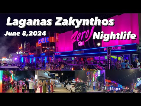 Laganas Zankynthos island June 8,2024 | Party Time | Wild laganas ...