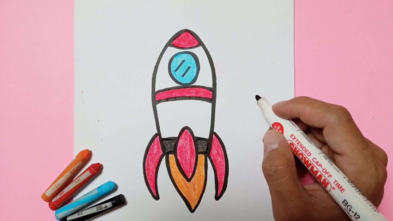 Cara Menggambar Roket Yang Mudah | How To Draw A Rocket - YouTube
