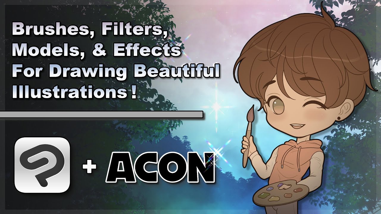 ACON3D Drawing Starter Pack Review! (Brushes, 3D Models, & Effects For ...