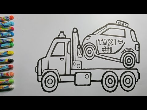 Menggambar mobil derek, Menggambar melukis mewarnai untuk anak-anak ...