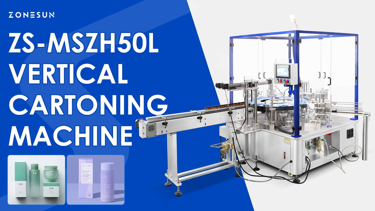 ZONESUN ZS-MSZH50L Automatic Vertical Cartoning Machine - YouTube