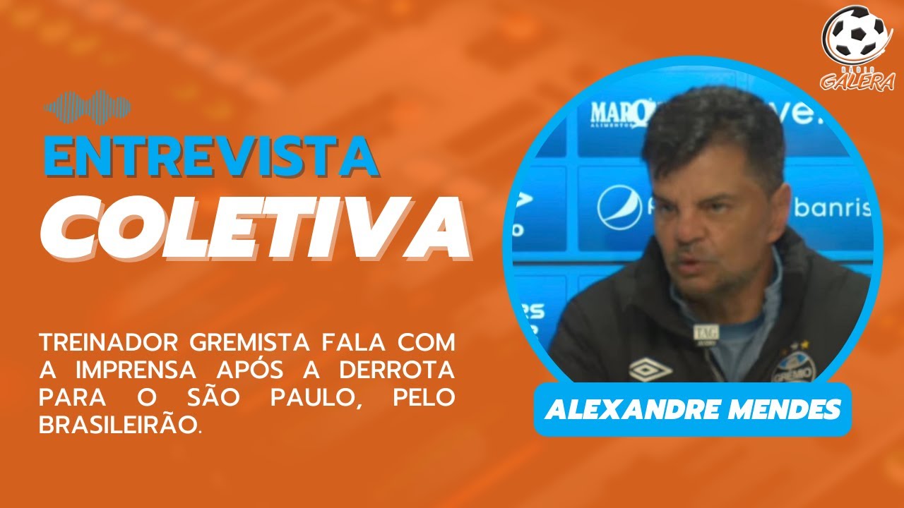 Entrevista coletiva do Aux. Técnico Alexandre Mendes I Grêmio (17/07 ...