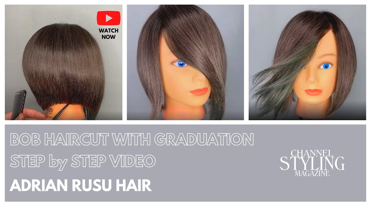 How to cut a Bob Haircut with graduation Tutorial Step by Step - YouTube