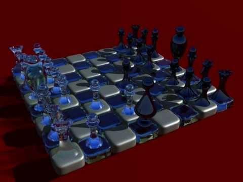 POV-Ray Glass Chess 3D - YouTube