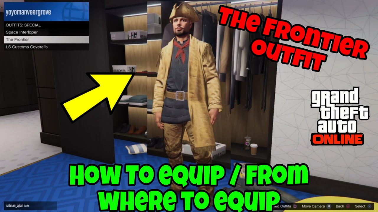 FRONTIER OUTFIT - HOW And From Where To Equip GTA Online - YouTube