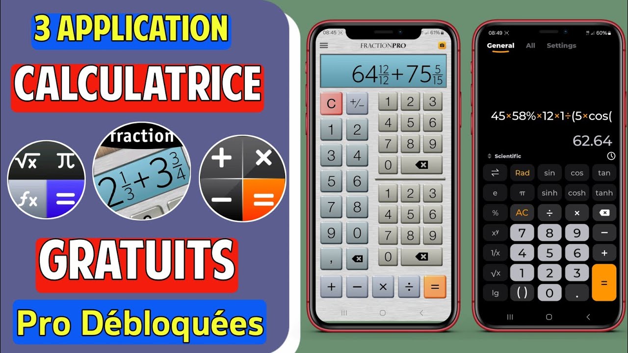 3 Meilleures application Calculatrice Gratuits pour Android - YouTube