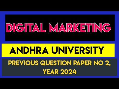 digital marketing question paper 2024 | Andhra University | digital ...