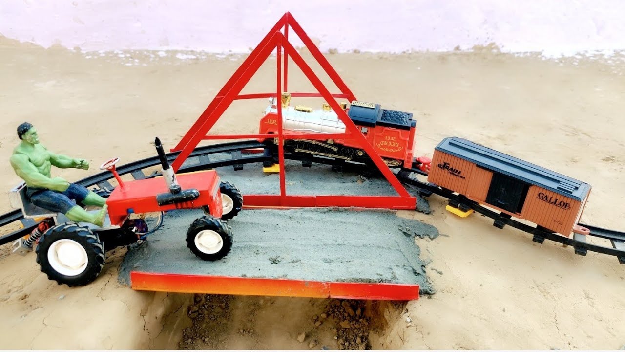 diy tractor train making mini project/diy tractor project/construction ...