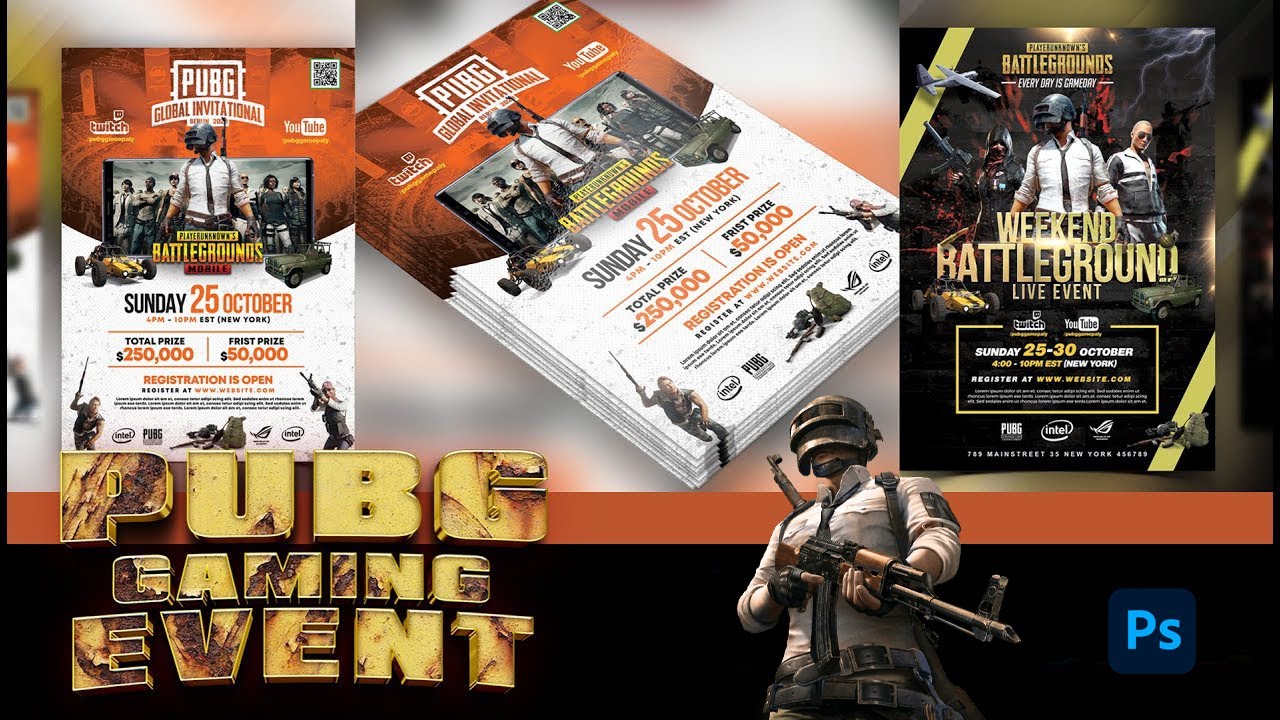 Pubg Tournament Banner For Photoshop || Pubg Tournament Banner - YouTube
