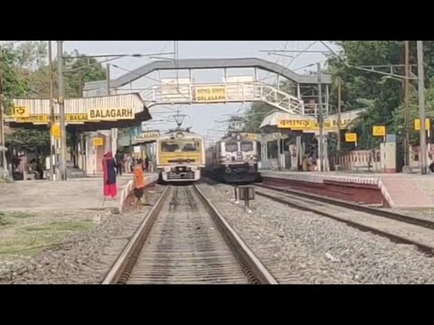 EMU LOCAL TRAIN & MALDA TOWN EXPRESS CROSSING AT STATION - YouTube