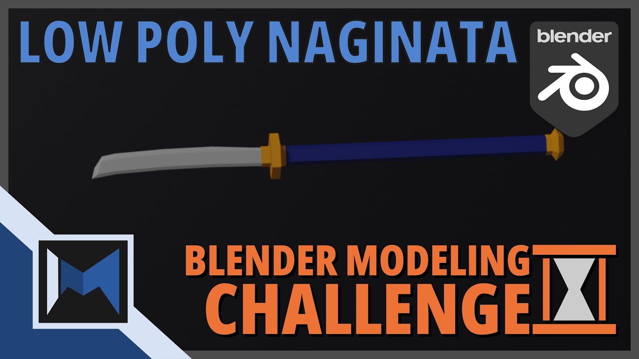 Blender Modeling Challenge Low Poly Naginata - YouTube