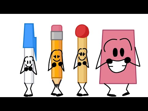 BFDI: Pen, Pencil, Match & Eraser Doing The Spooky Month Dance! - YouTube