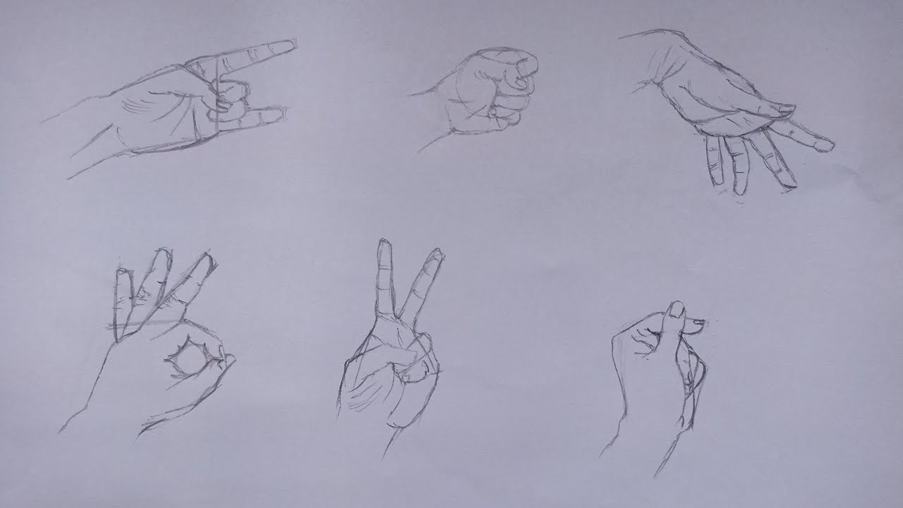 Hands Drawing Tutorial || How to Draw Hand Poses step by step ...