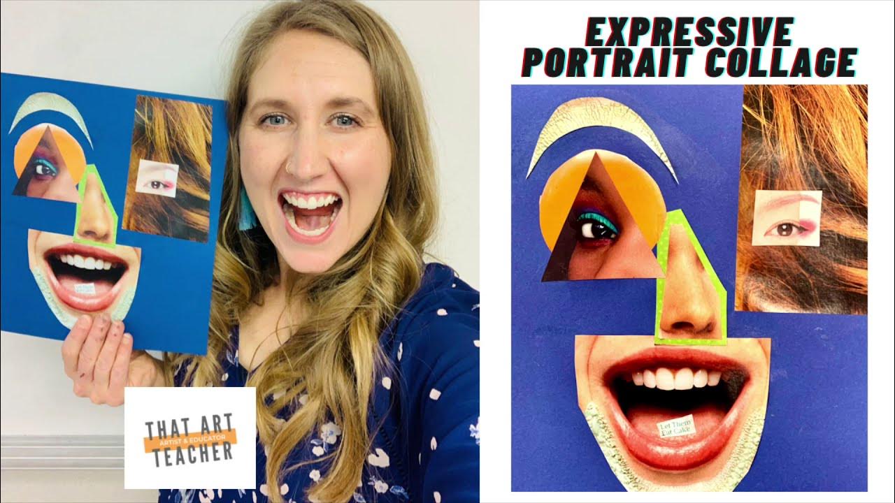 Expressive Portrait Collage | Step by Step Collage Tutorial - YouTube