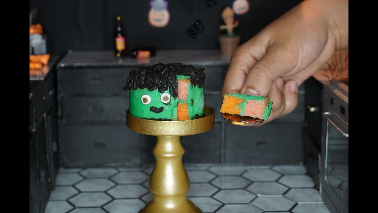 How to make Halloween Frankenstein cake | Cute Tiny Frankenstein Cake ...