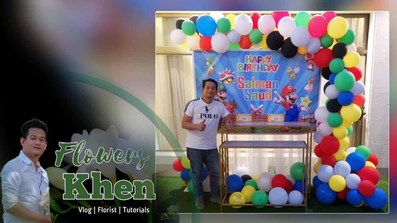 DIY BACKDROP BALLOONS SUPER MARIO THEME | How to make Arch Party ...