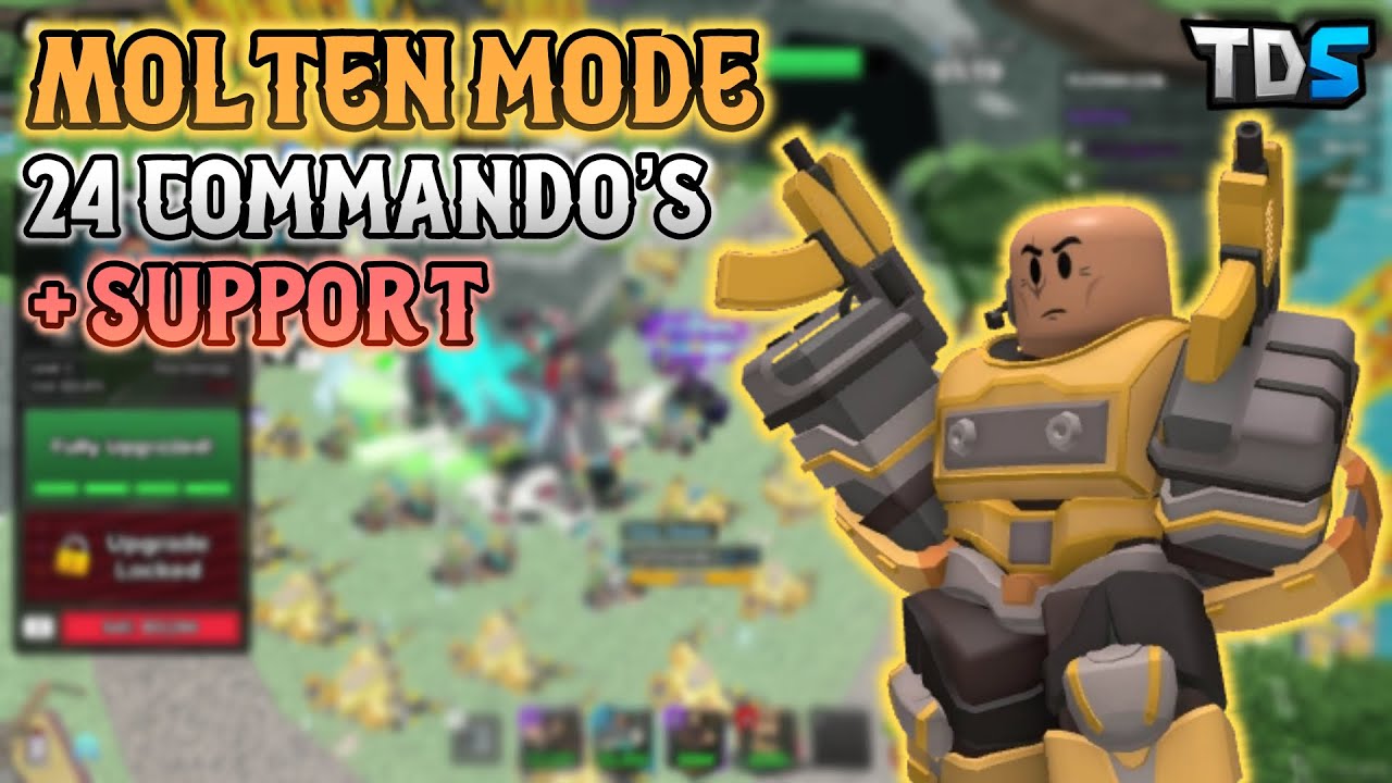 24 Commando's + Support VS Molten Mode || Tower Defense Simulator - YouTube